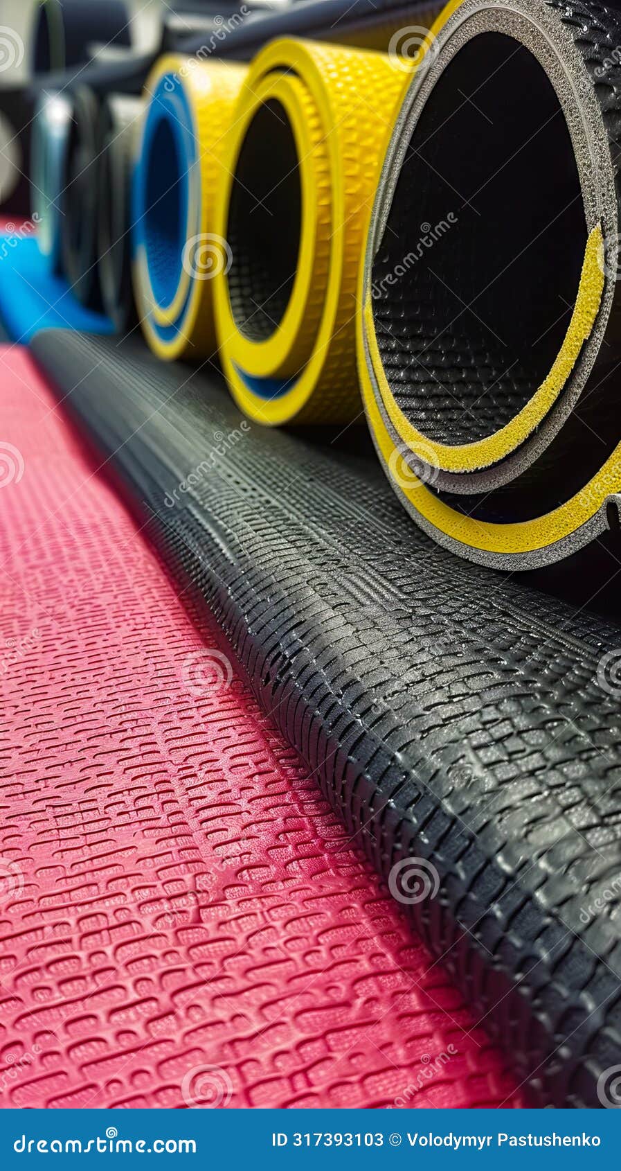 A Row of Different Colored Rubber Mats Stock Image - Image of floor ...