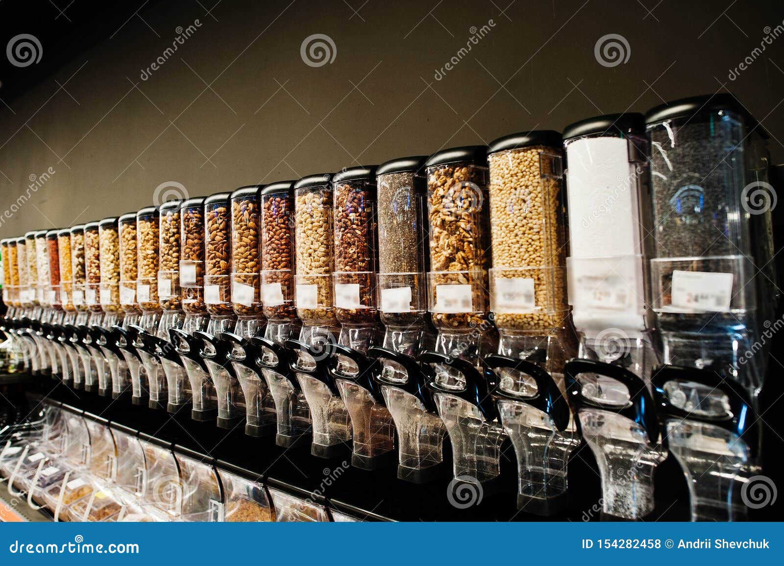 Row of Different Nuts at Supermarket Stock Photo - Image of assorted ...