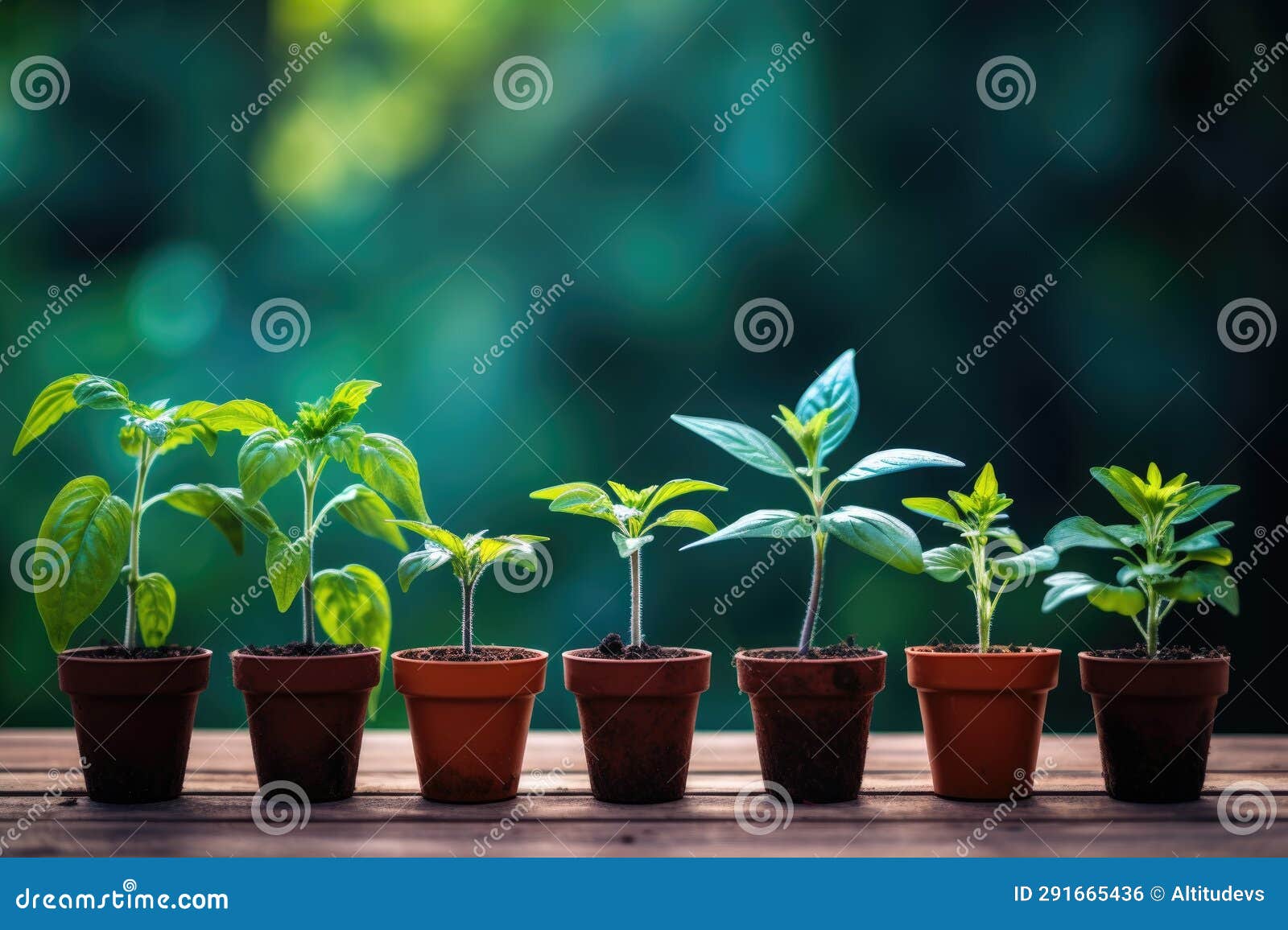 A Row of Different-sized Potted Plants Symbolizing Growth Stock Photo ...