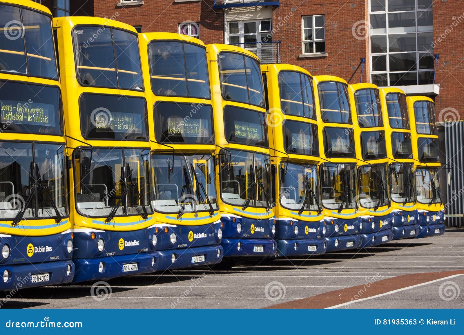Row of Dublin Buses in Dublin, Ireland Editorial Stock Photo - Image of ...