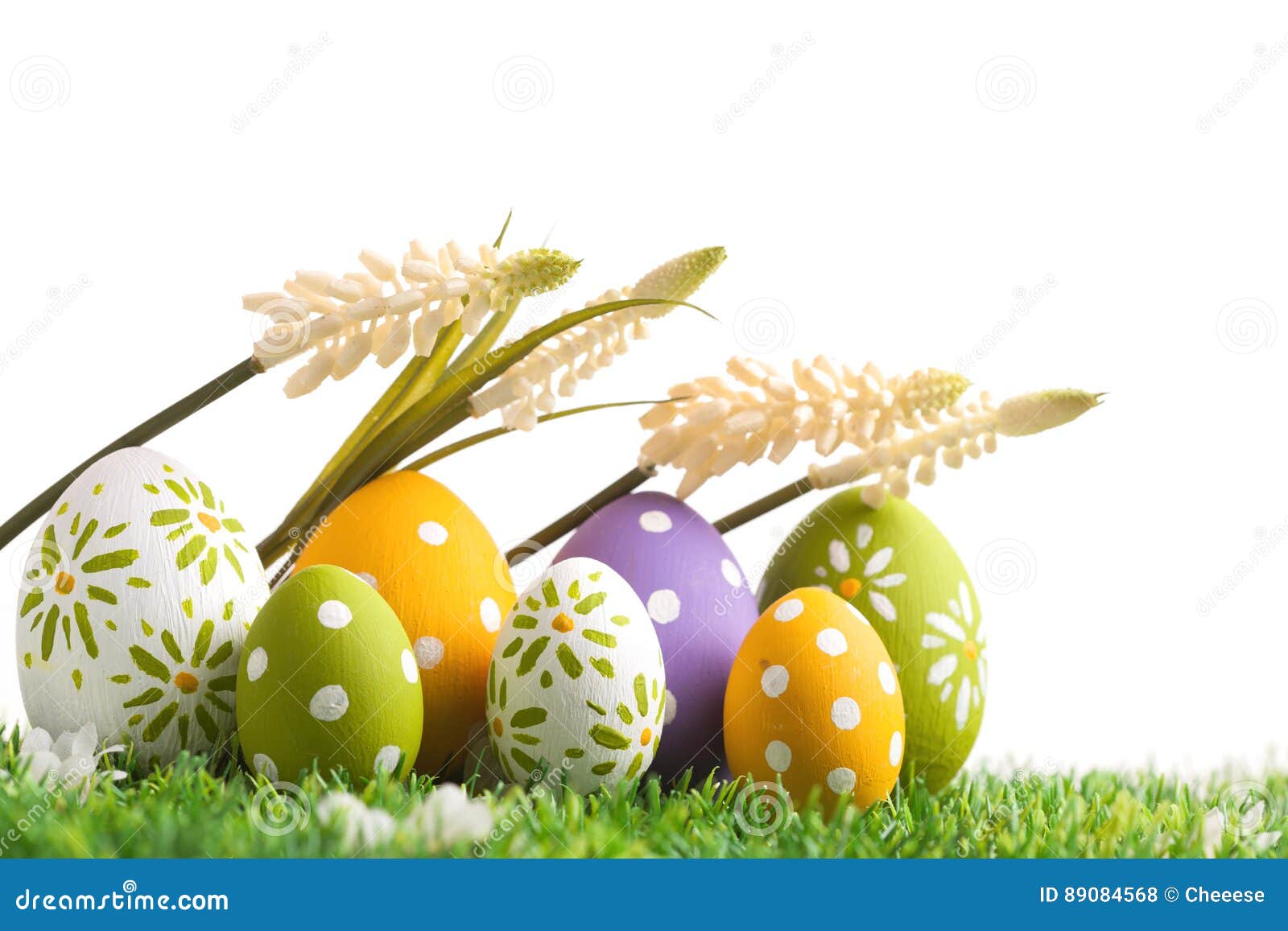 Row of Easter Eggs on Grass Stock Photo - Image of design, festival ...