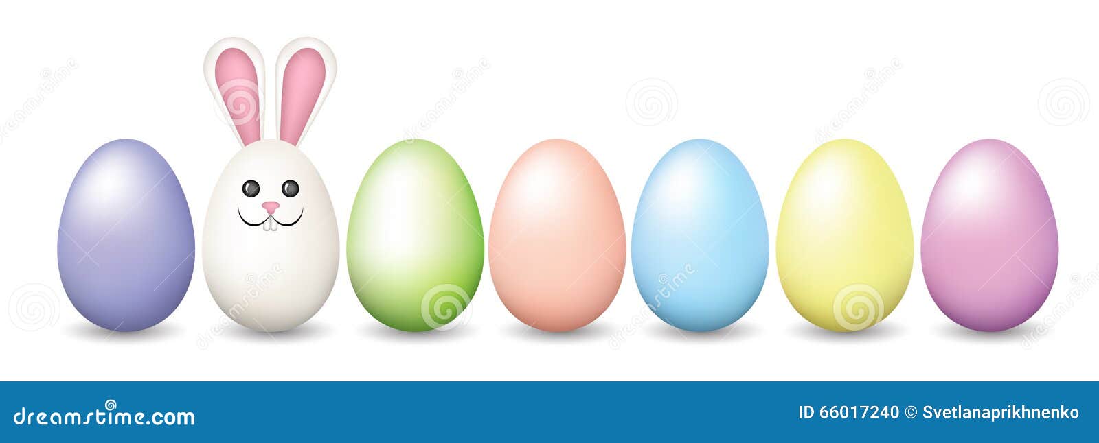 Row of Easter pastel eggs stock vector. Illustration of happy - 66017240