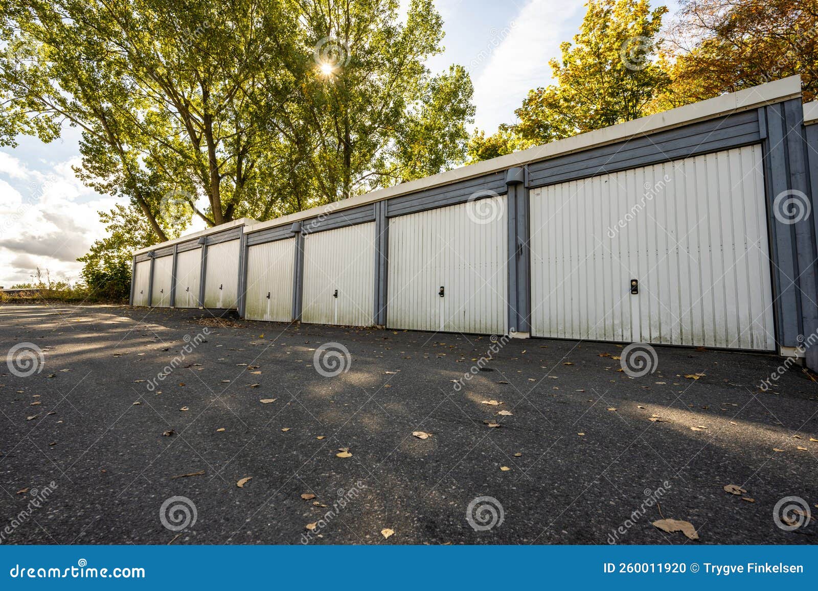 Row of Eight Small Garages.. Stock Photo - Image of little, house ...