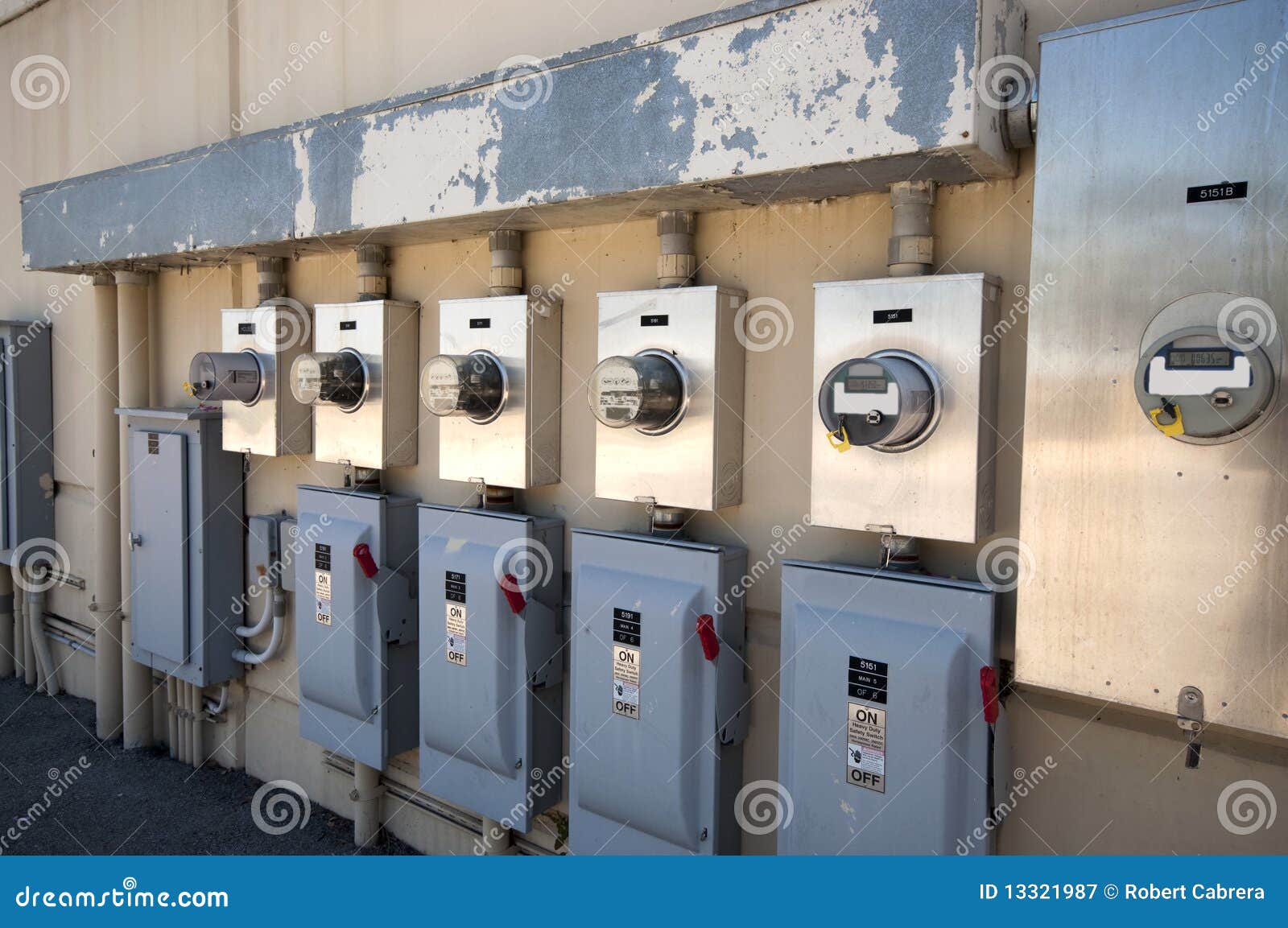 Row of Electrical Meters stock image. Image of power - 13321987