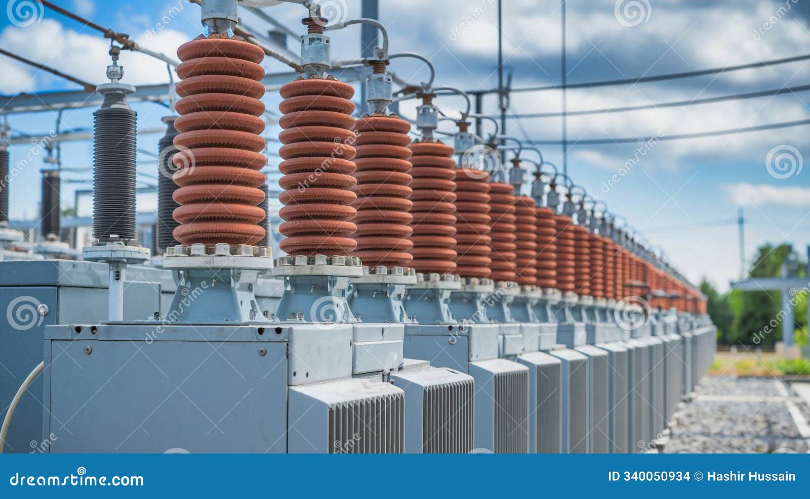 Electrical Transformers Glowing At Sunset In Power Distribution Station ...