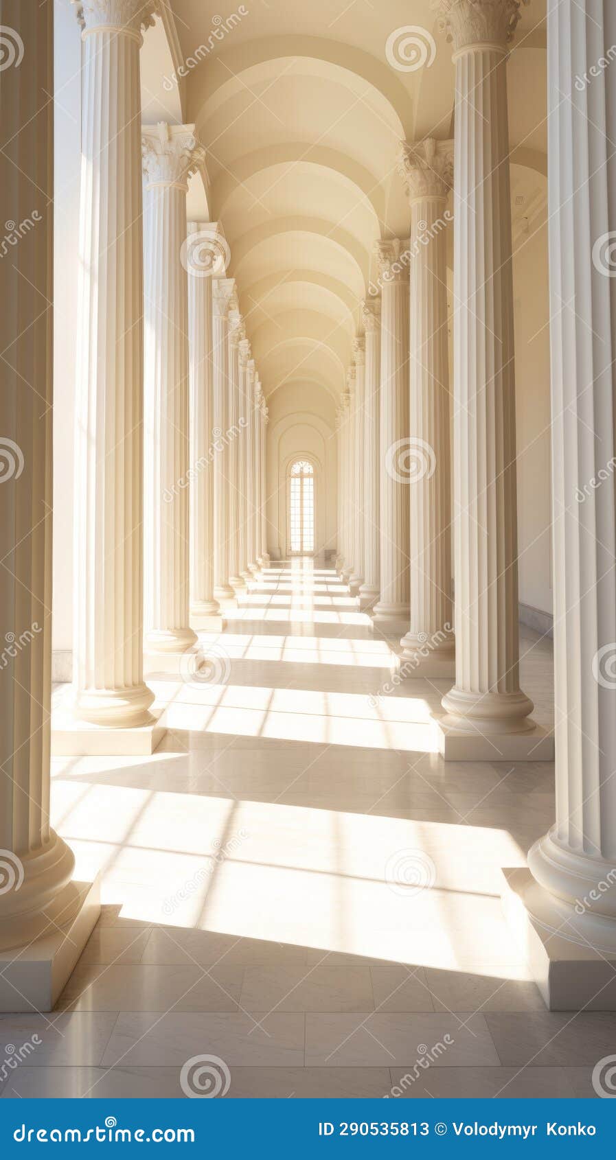A Row of Elegant White Pillars in a Majestic Architectural Structure ...