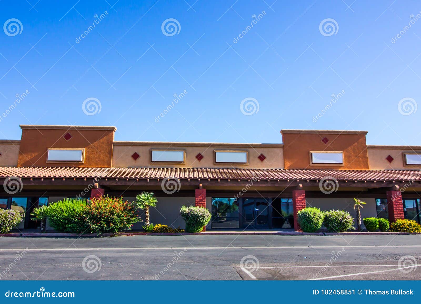 Row of Empty Commercial Store Front Units Stock Image - Image of ...