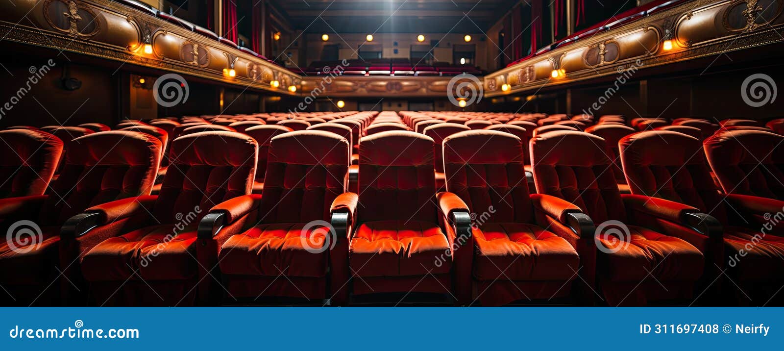 Row of Empty Red Seats, Movie Theatre Stock Photo - Image of sitting ...