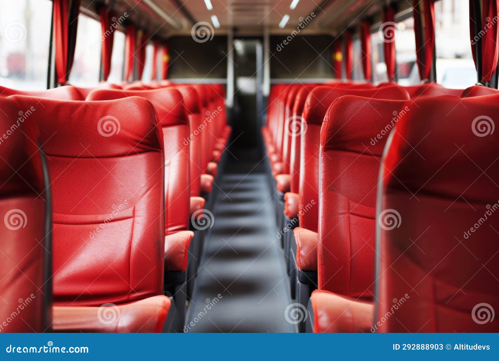 Row of Empty Seats in a Tour Bus Stock Image - Image of travel, tour ...
