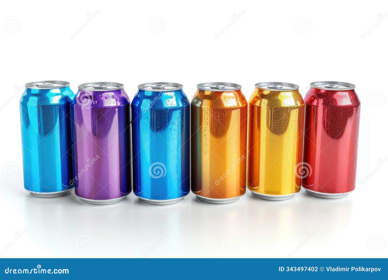 A Row of Empty Soda Cans on a White Surface Stock Photo - Image of ...