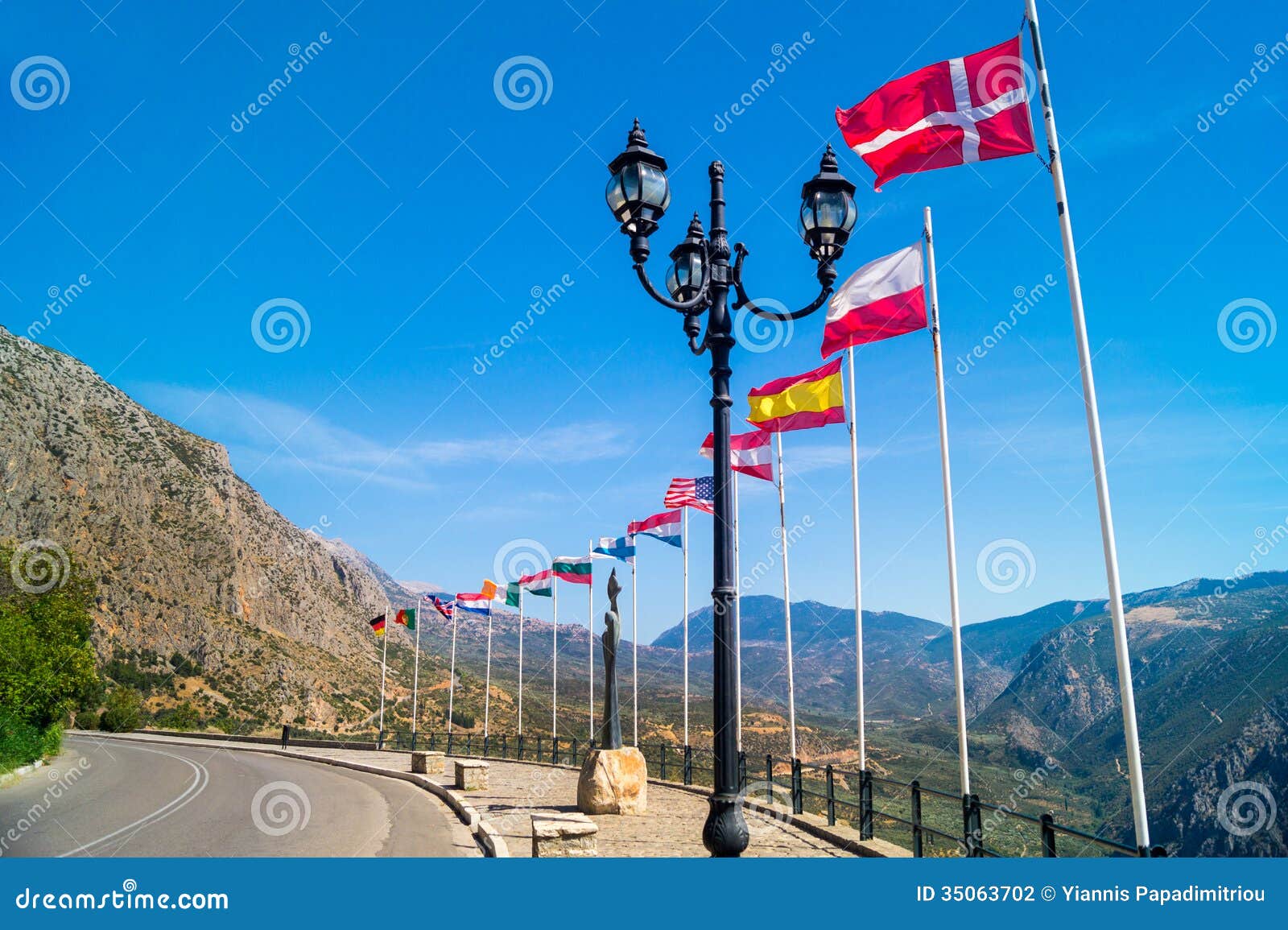 Row of European Flags at Delphi, Greece Stock Photo - Image of euro ...