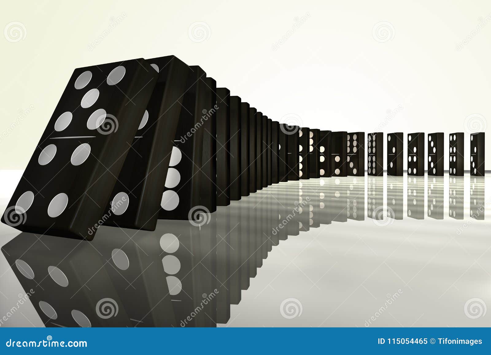 Falling Dominoes. Concept Of Domino Effect. Vector Illustration Of ...
