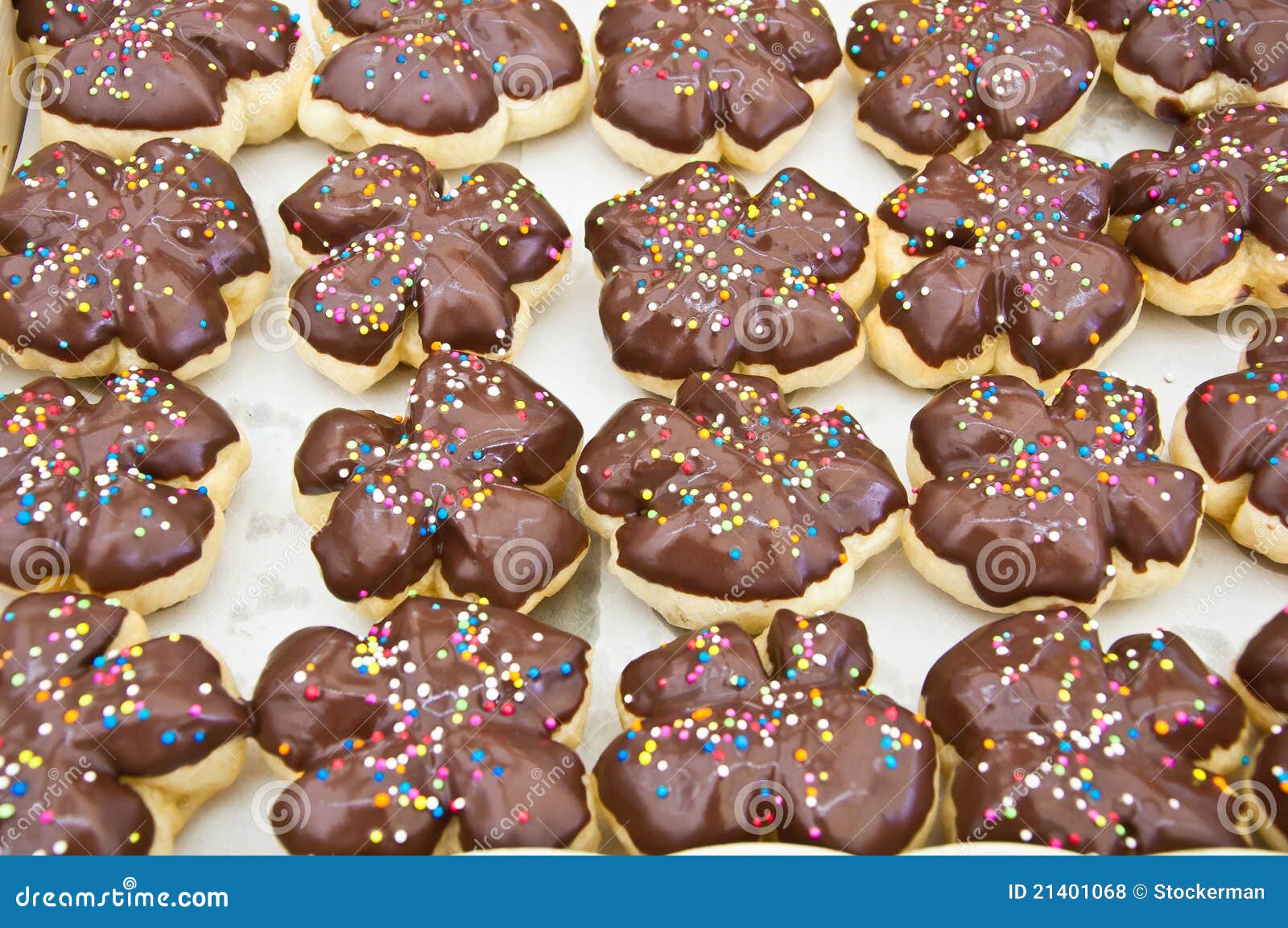 Row of Fancy Bread with Chocolate Surface Stock Photo - Image of ...