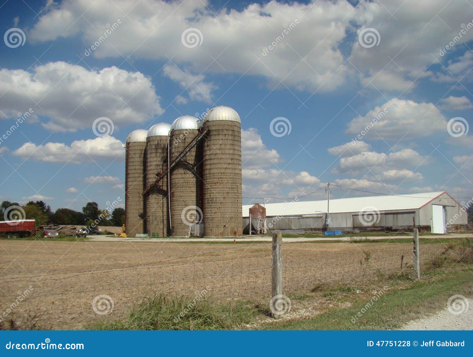 A Row Of Feed Silos For The Storage Of Animal Feed Stock Photography ...