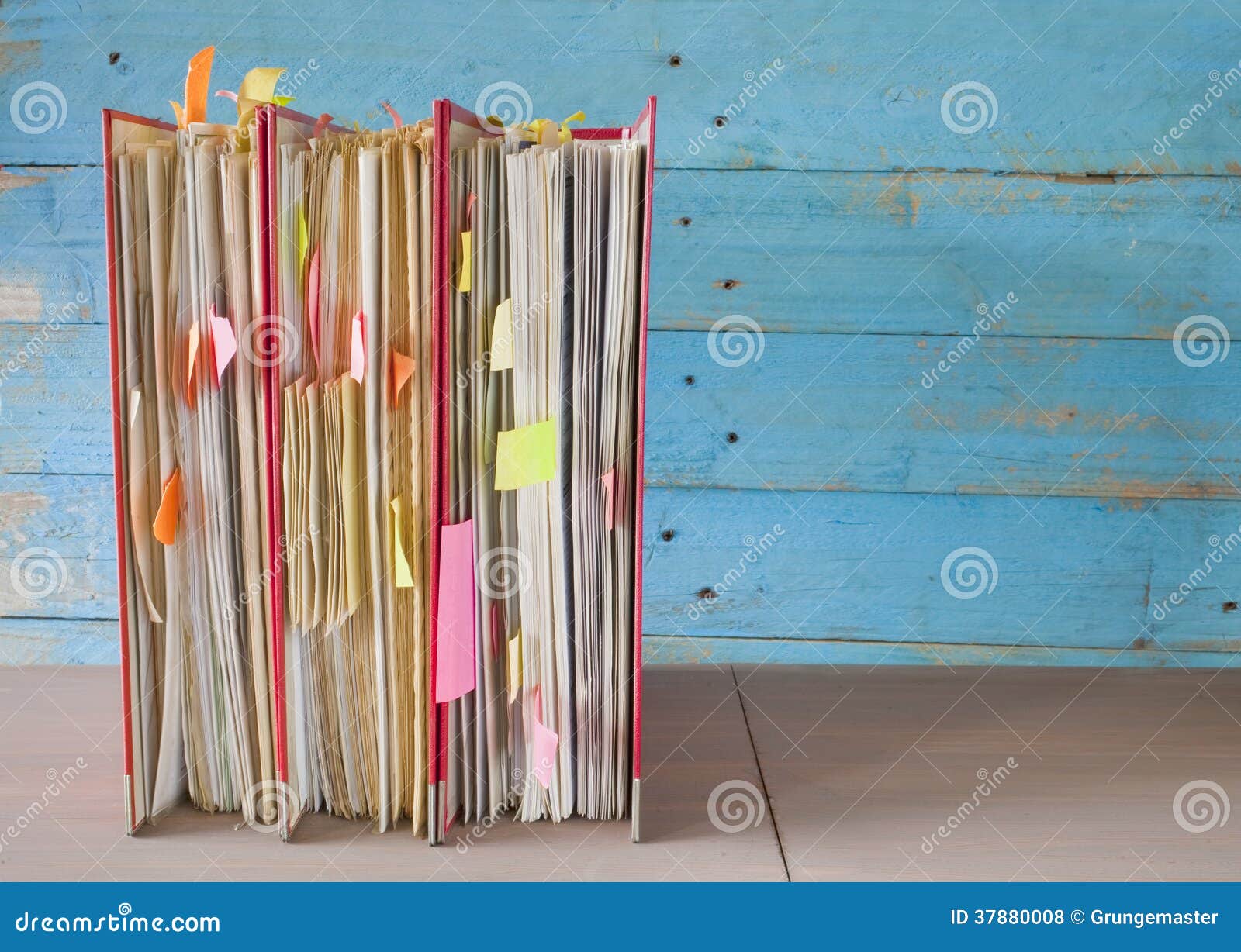 Row of File Folders with Messy Documents, Free Copy Space Stock Photo ...