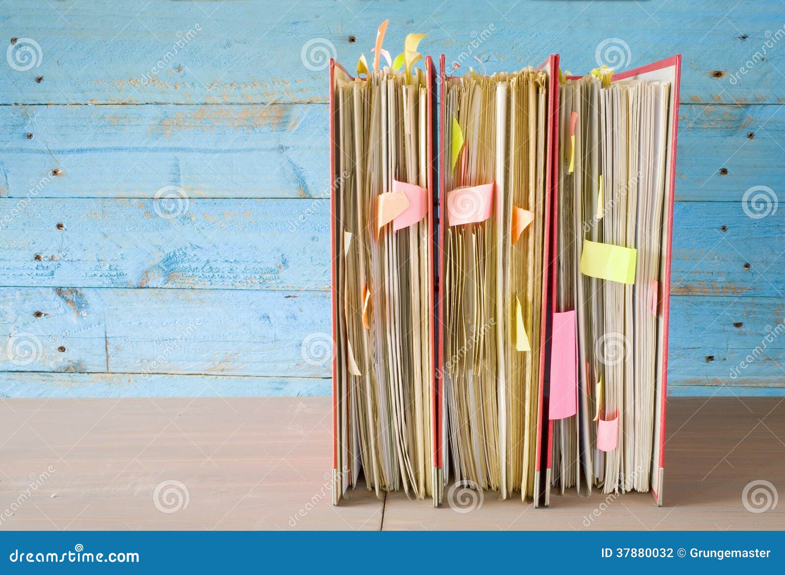 Row of File Folders with Messy Documents, Free Copy Space Stock Photo ...