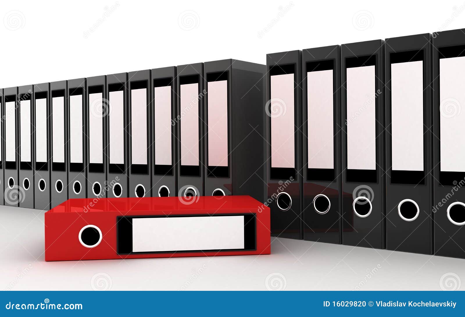Row files and red file stock illustration. Illustration of dedicated ...