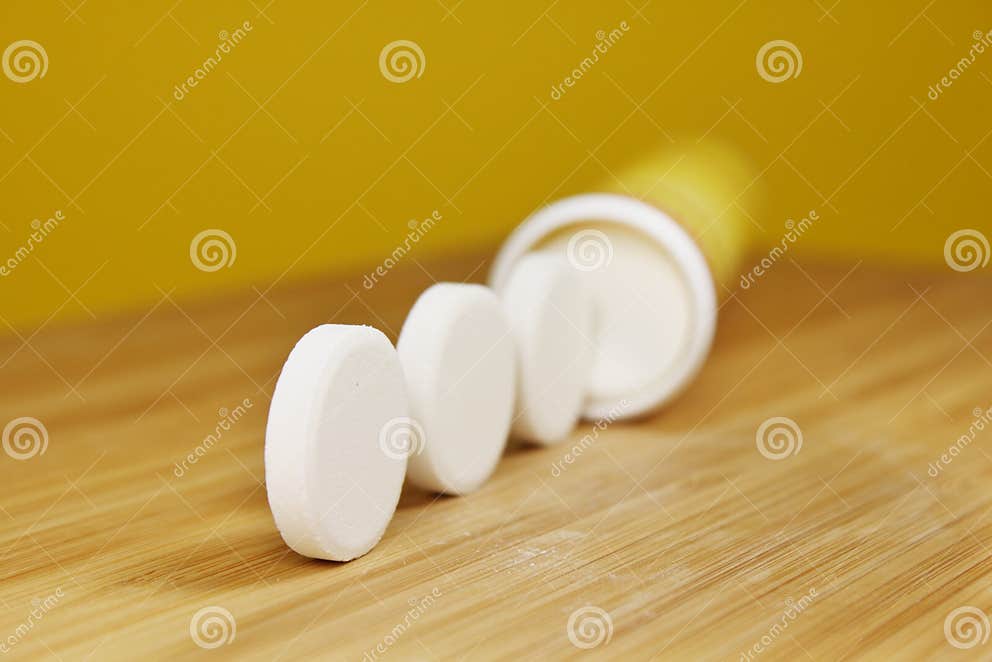 Row of fizzy tablets stock photo. Image of medicine, table - 17267958