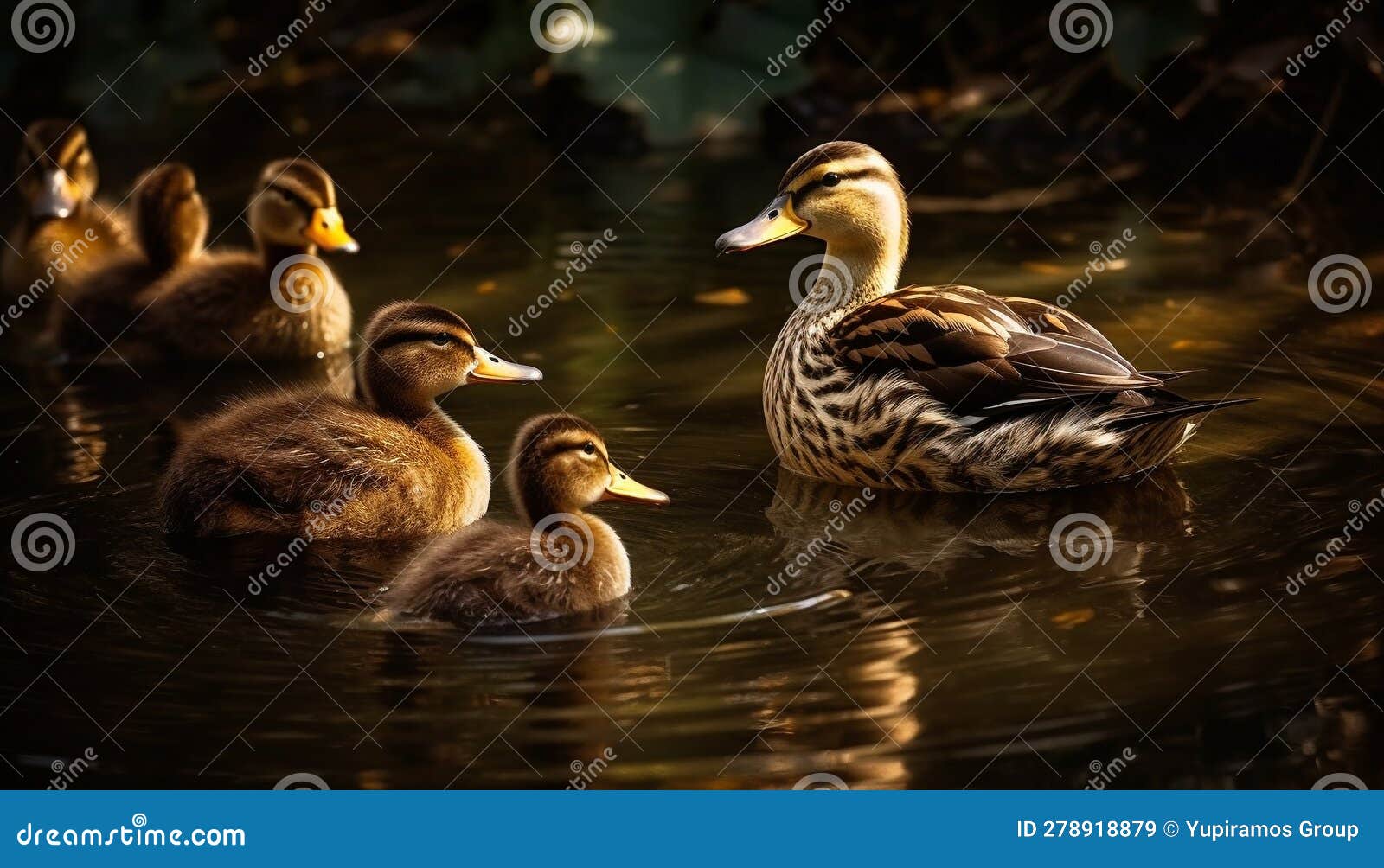 A Row of Fluffy Ducklings Quacking, Looking at Camera Generated by AI ...