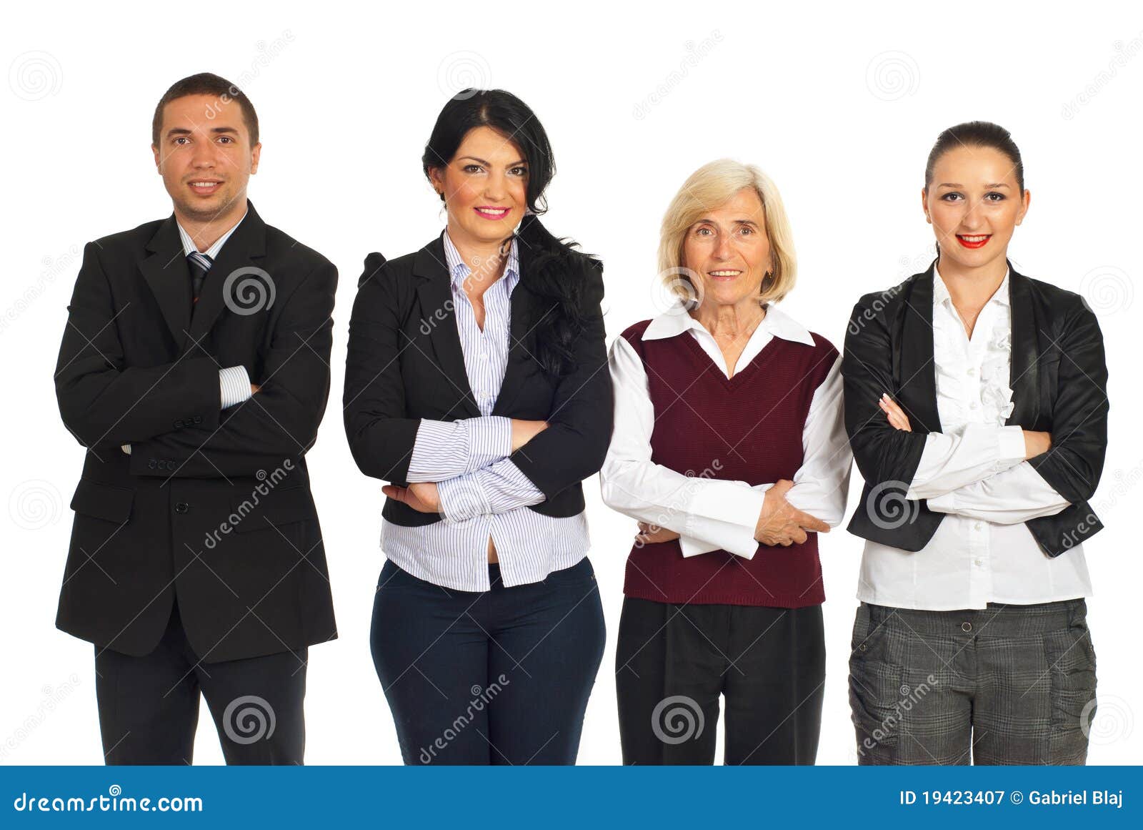 Row of Four Business People Stock Image - Image of confident, beauty ...