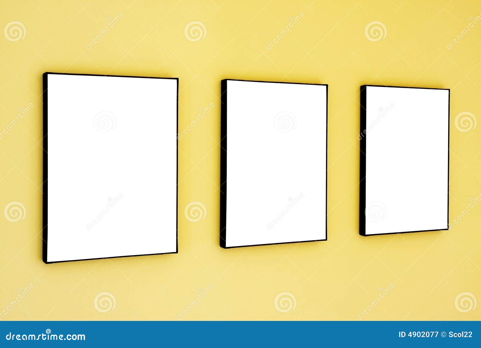 Row of frames stock image. Image of perspective, yellow - 4902077