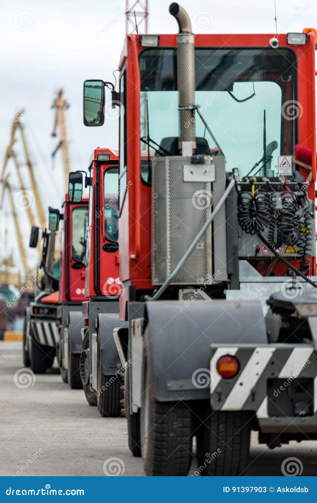 Row with Freight Transport. Stock Image - Image of group, logistic ...