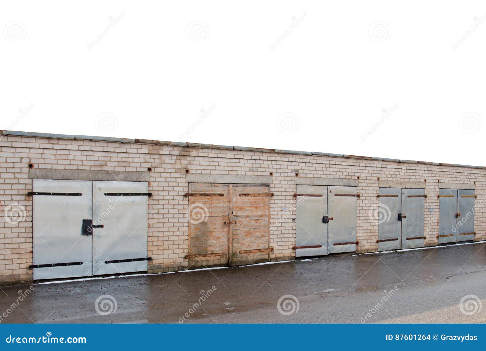 Row of Garages for Townhouses Stock Photo - Image of warehouse, design ...