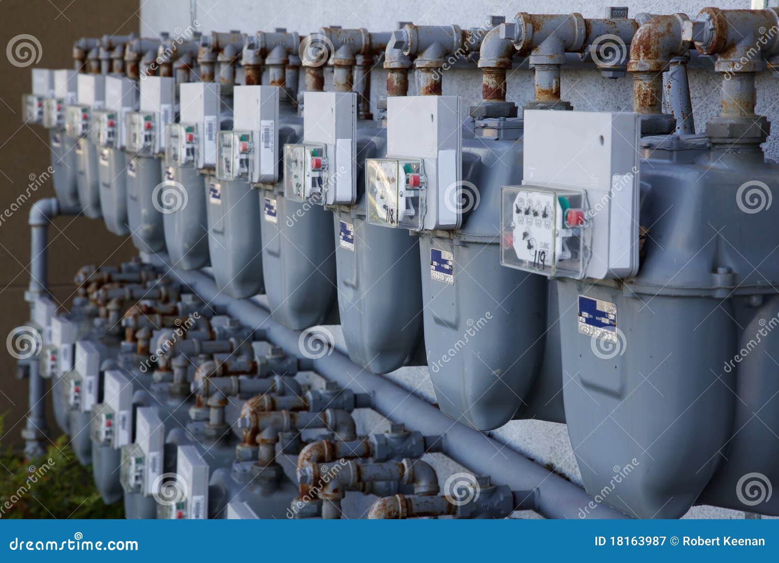 Row of gas meters stock image. Image of utility, multiple - 18163987