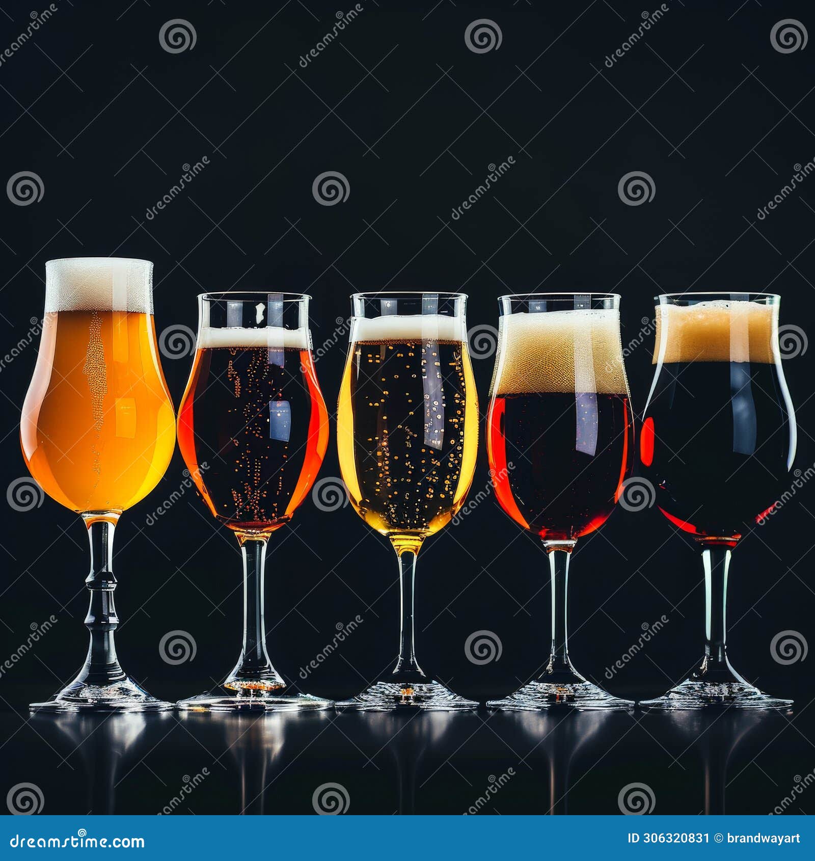 Assorted Beers in a Lineup stock illustration. Illustration of lineup ...