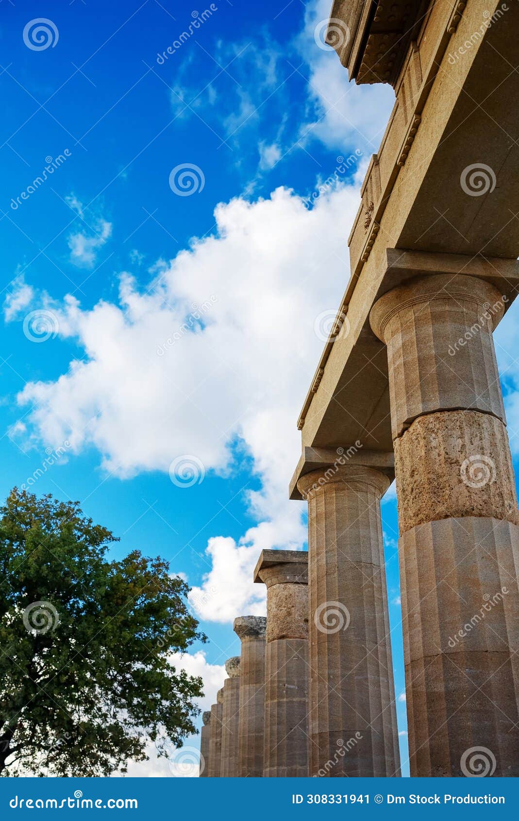 Row of Greek Hellenistic Columns Stock Image - Image of lindos ...
