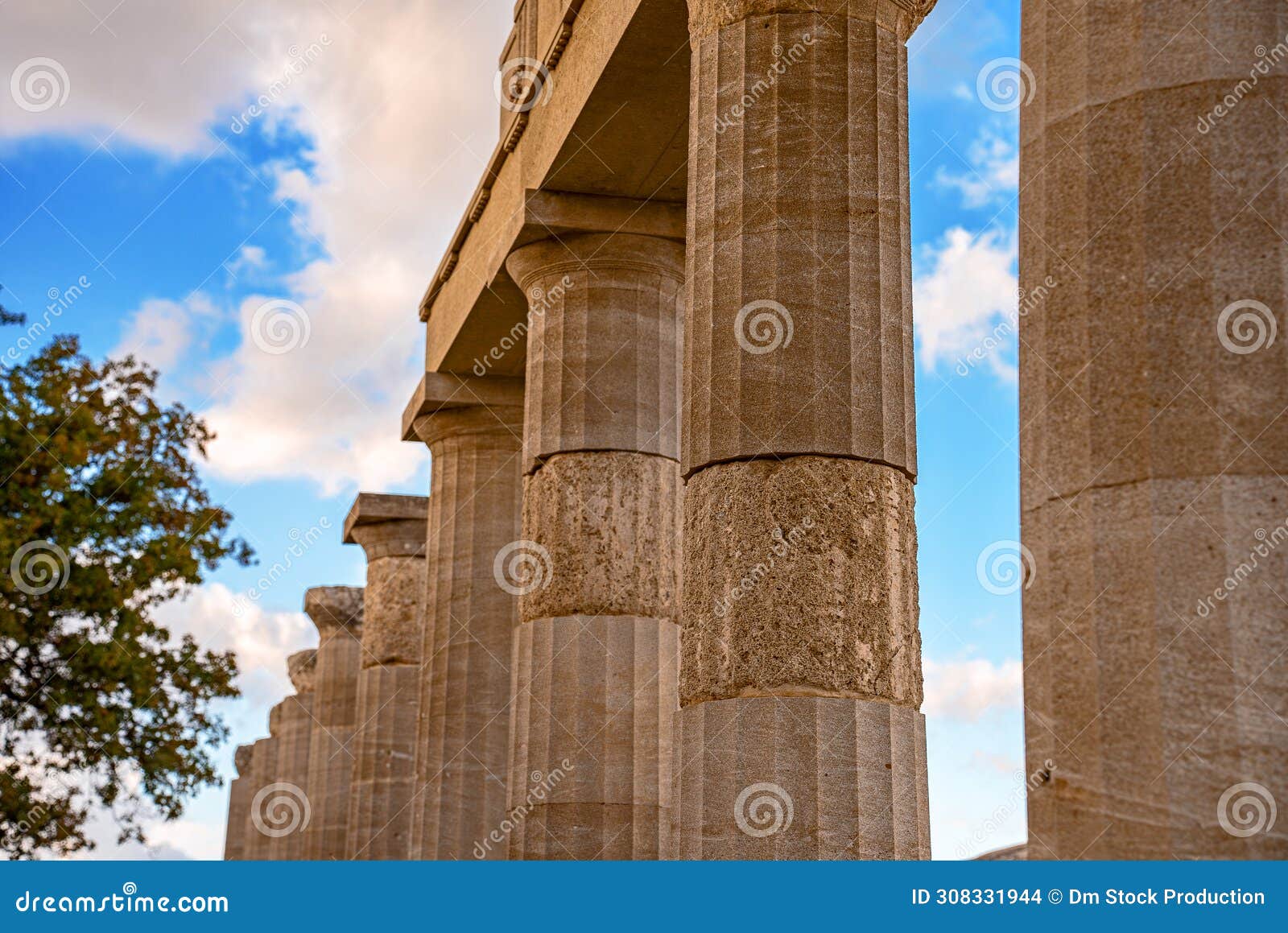 Row of Greek Hellenistic Stoa Stock Photo - Image of monument, greece ...