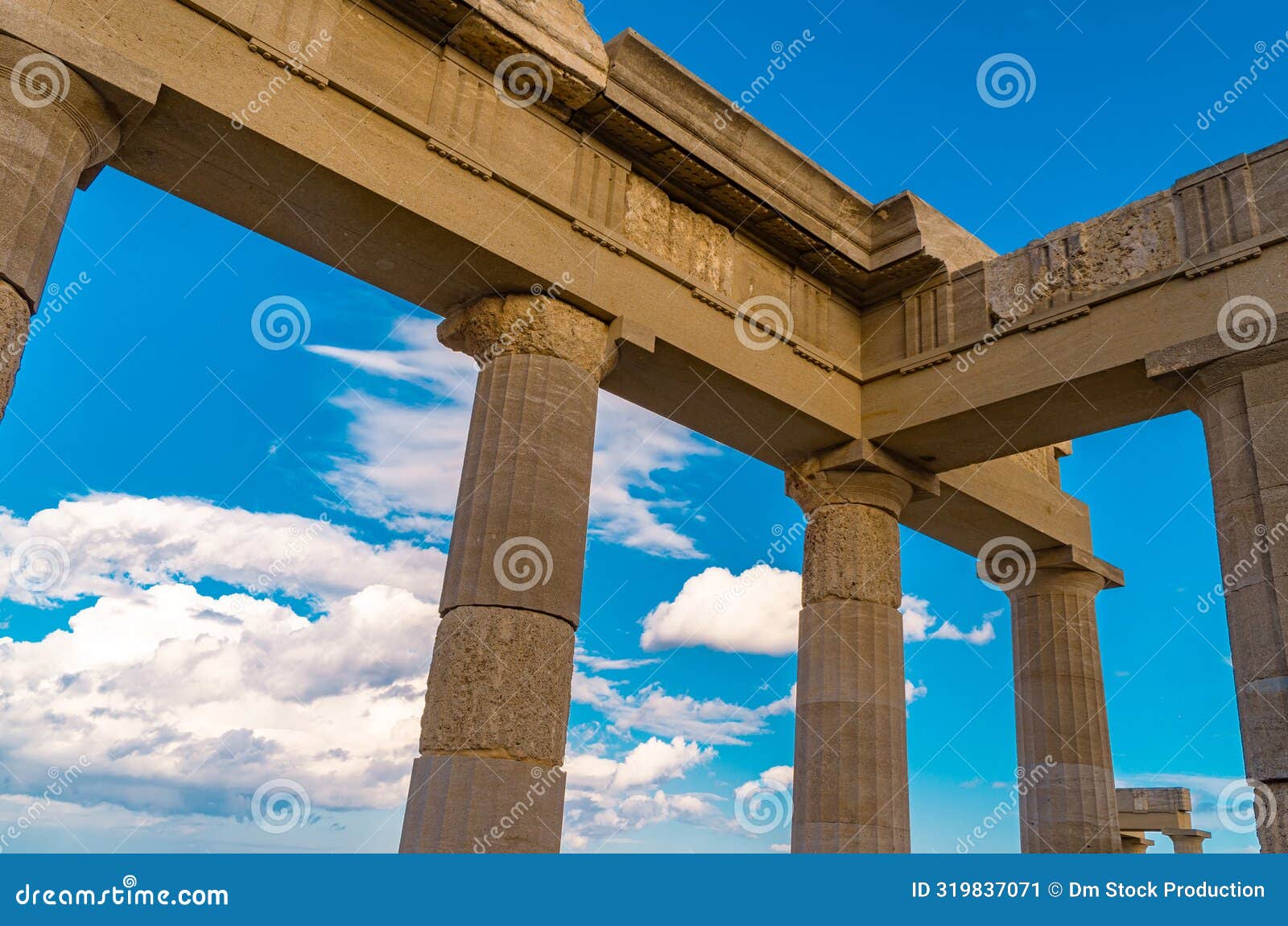 Stoa columns stock image. Image of historical, greek - 319837071