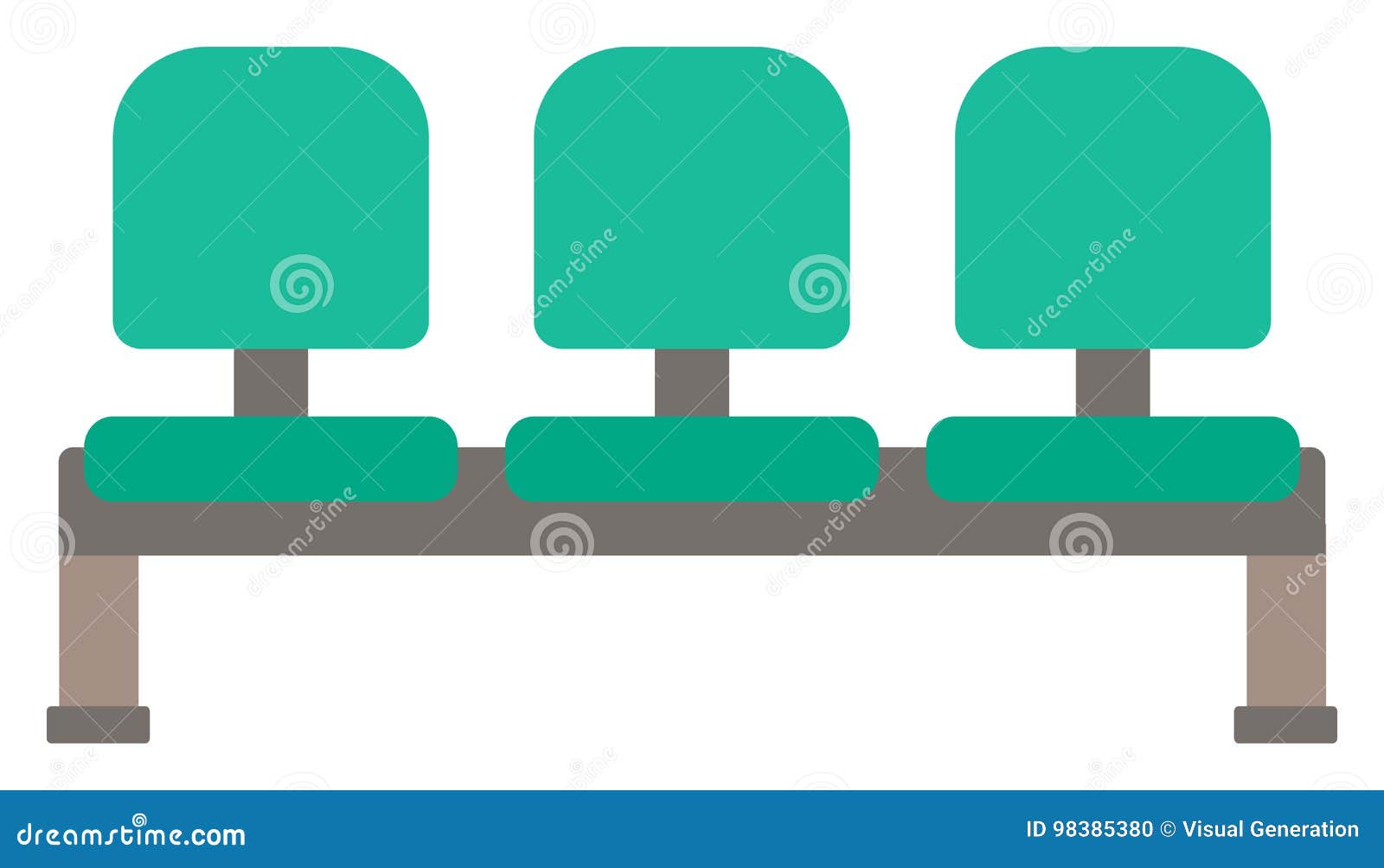 Row of green chairs stock vector. Illustration of meeting - 98385380