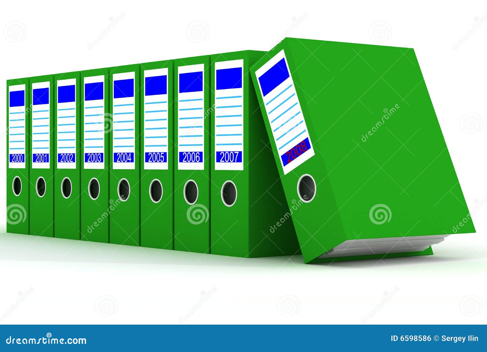 Green Folders With White Papers Inside 3d Art Royalty-Free Stock ...
