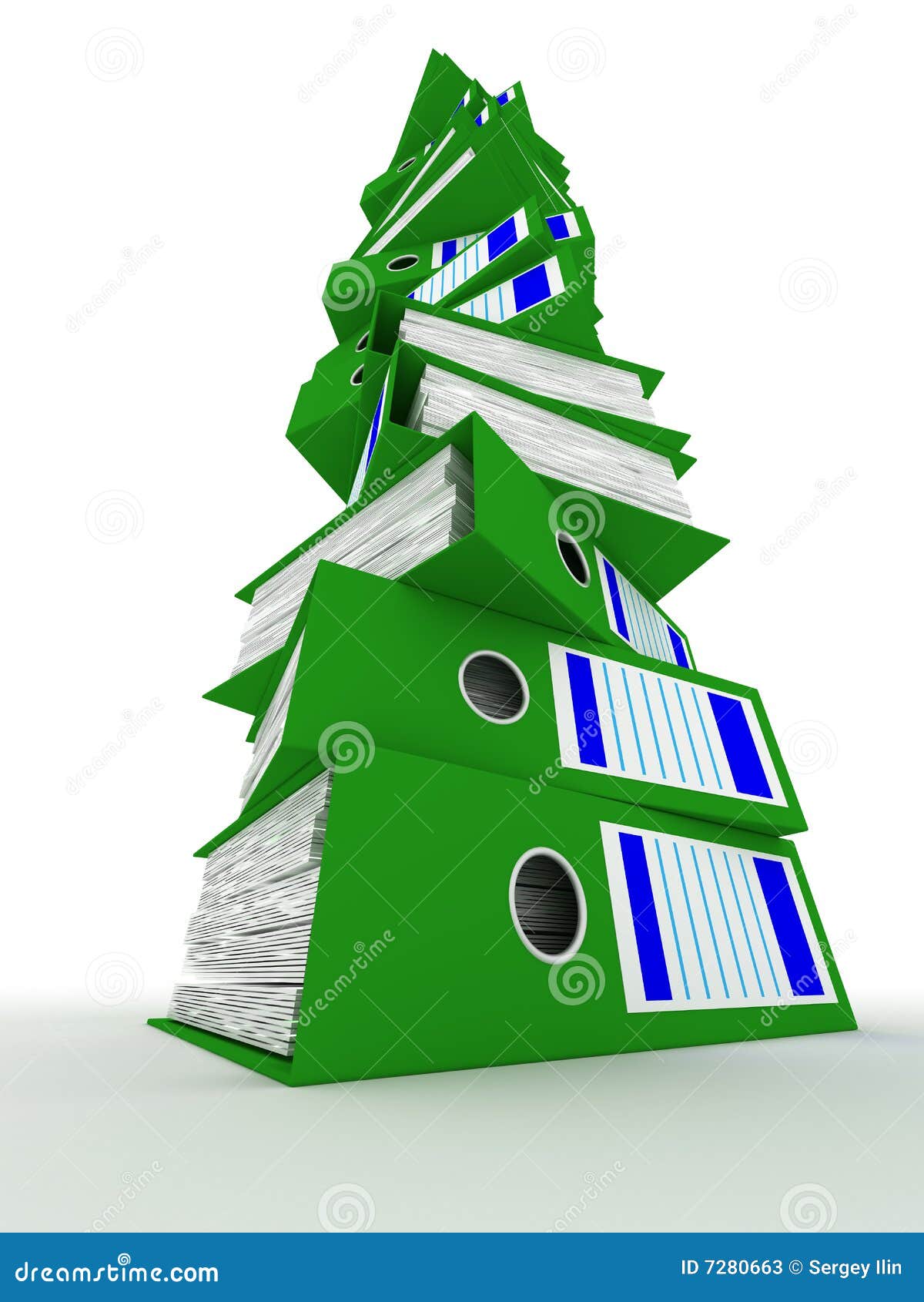 Green Folders With White Papers Inside 3d Art Royalty-Free Stock ...