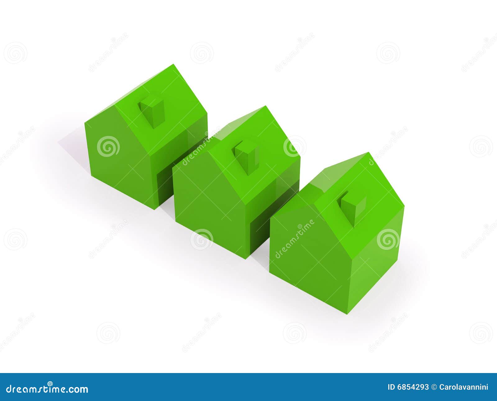 Row of green houses stock illustration. Illustration of architecture ...