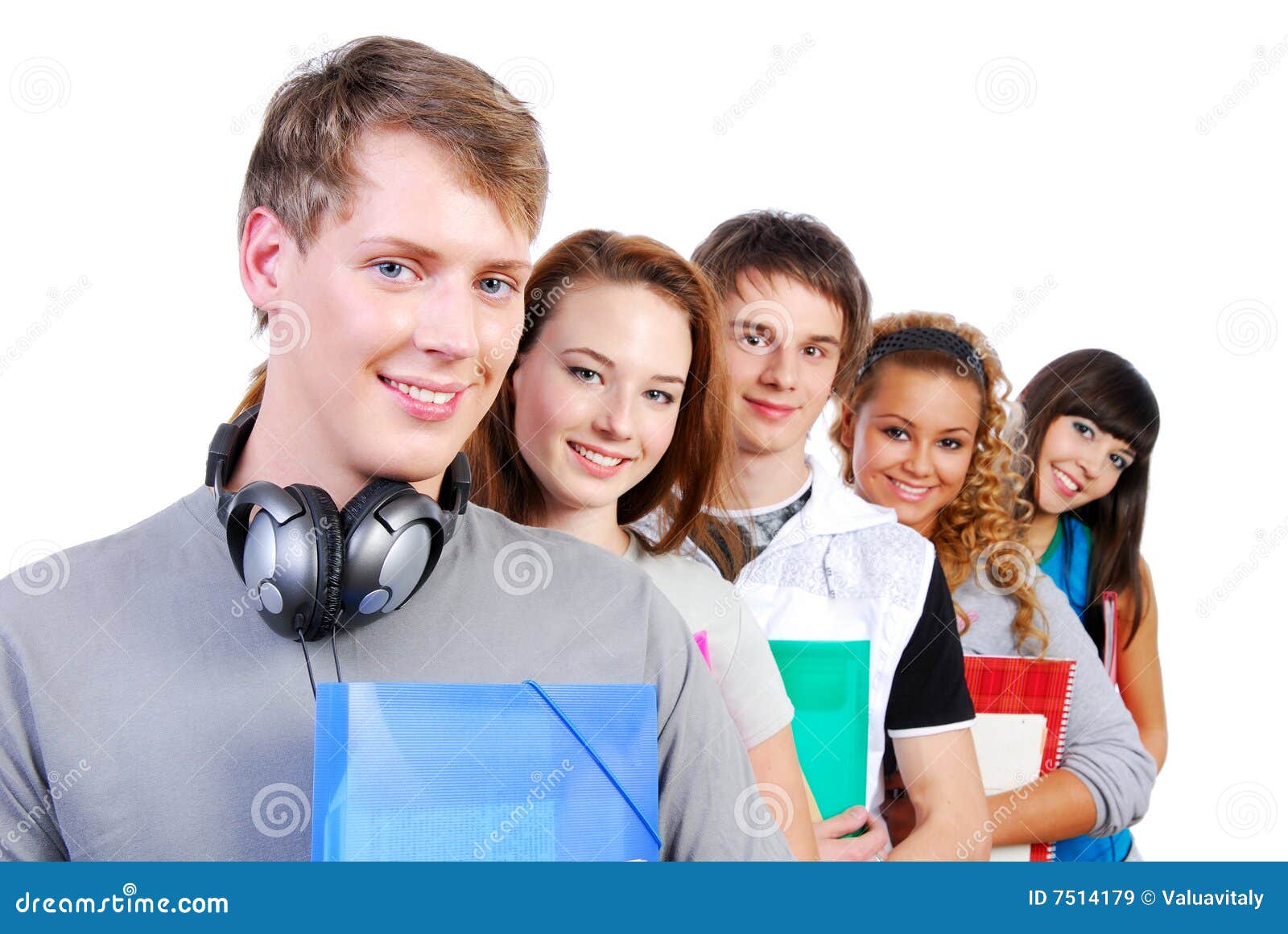Row of group students stock image. Image of caucasian - 7514179