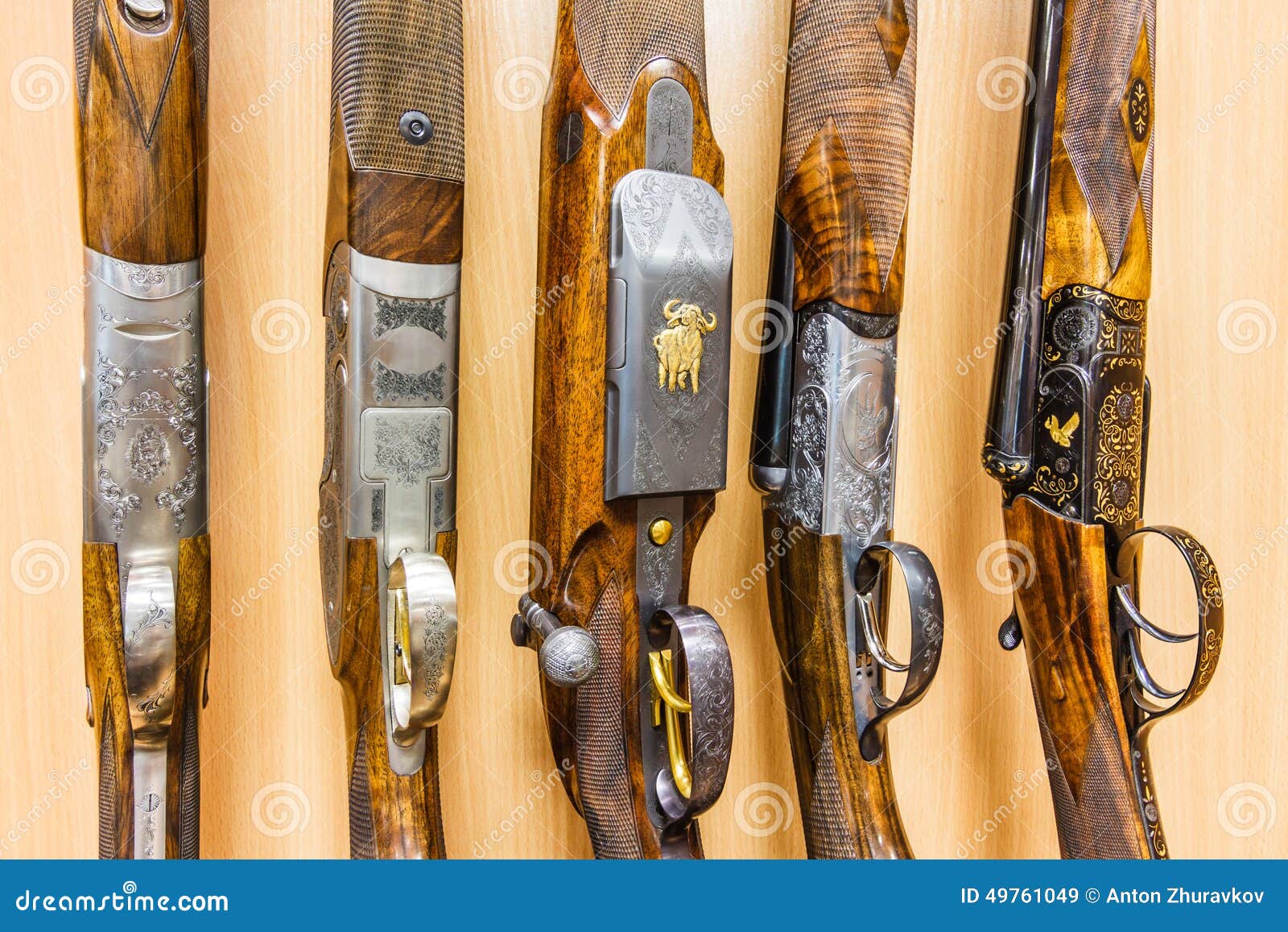 Row of guns in shop stock image. Image of hunting, ammunition - 49761049