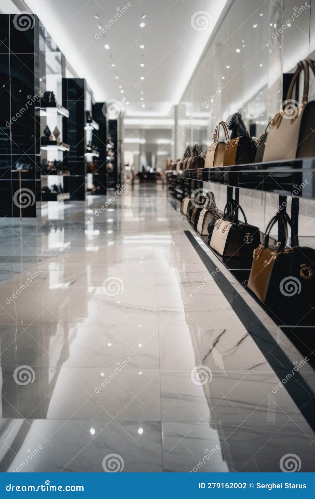 A Row of Handbags on Display in a Store. Generative AI Image. Stock ...