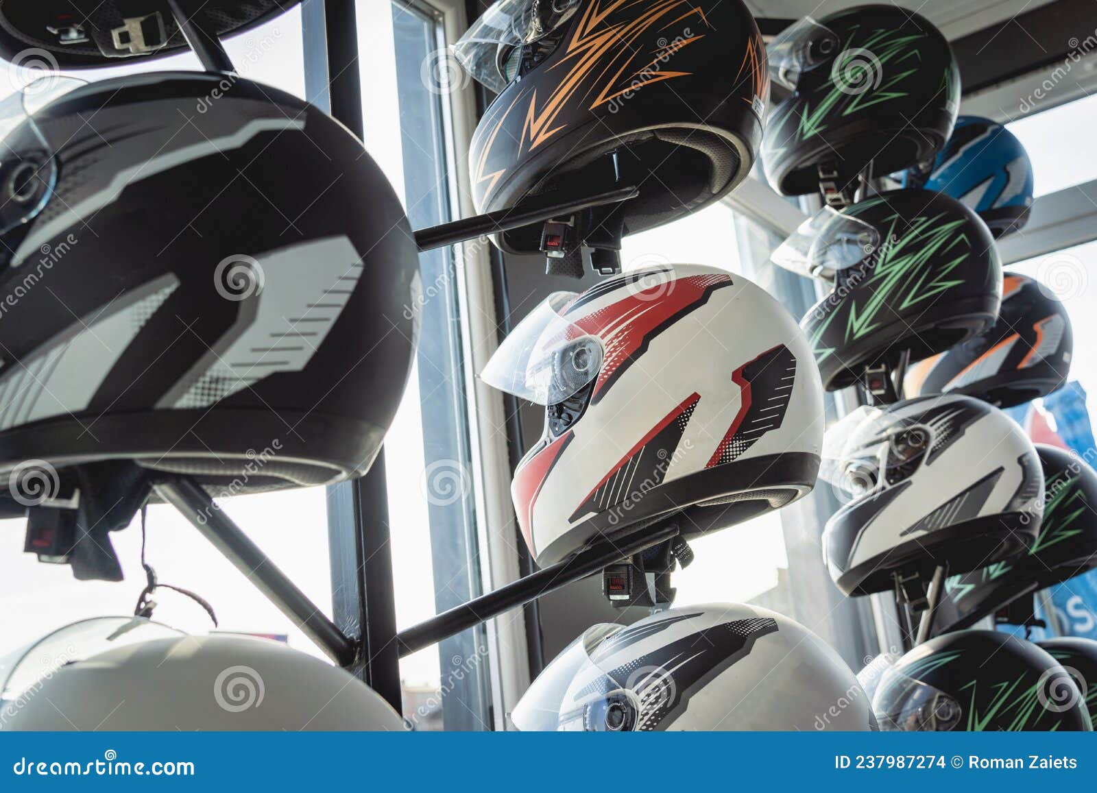 Row of Helmets for Go Kart Racing. Stock Photo - Image of kart, person ...