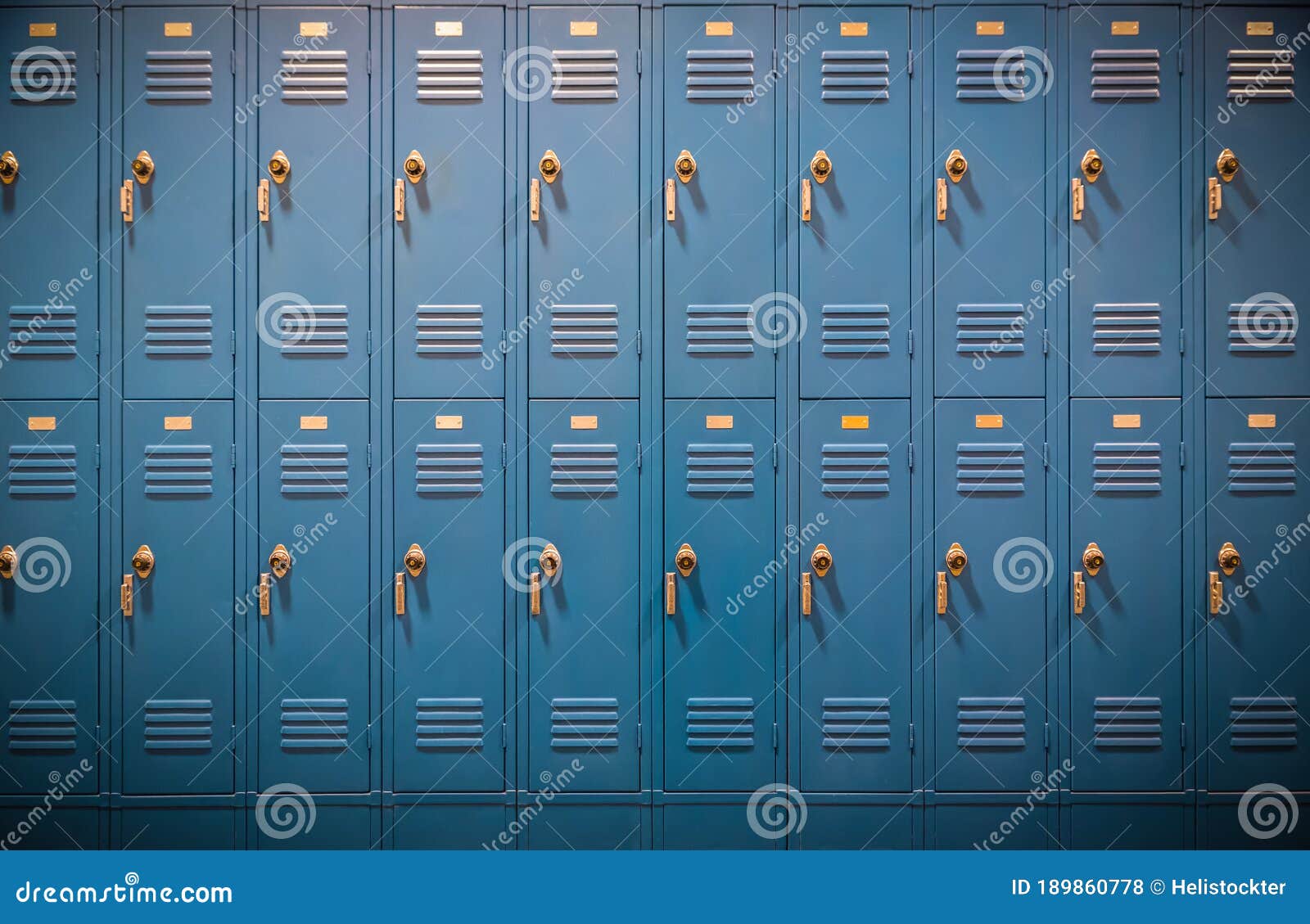 Row of High School Lockers stock photo. Image of closed - 189860778