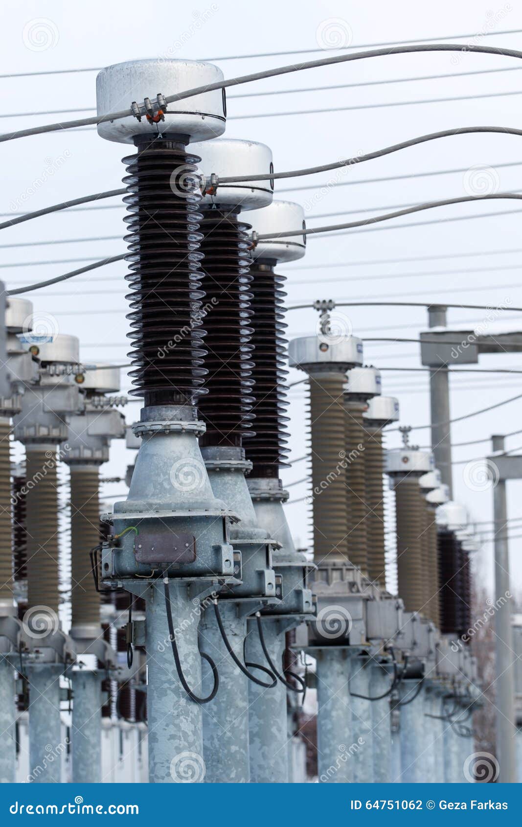 Row of High Voltage Isolation with Ceramic Body Stock Photo - Image of ...