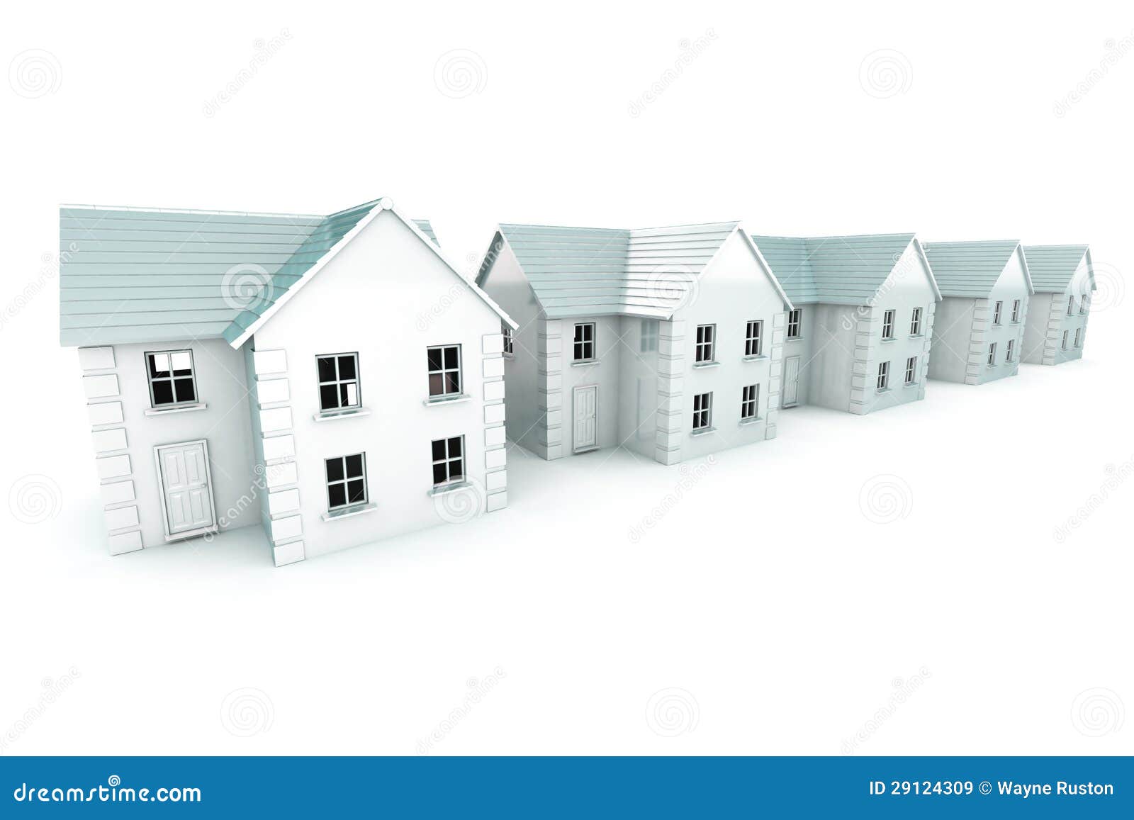 Row of Homes stock illustration. Illustration of advertising - 29124309