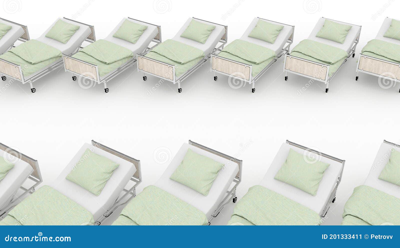 Row of hospital beds stock illustration. Illustration of wellness ...
