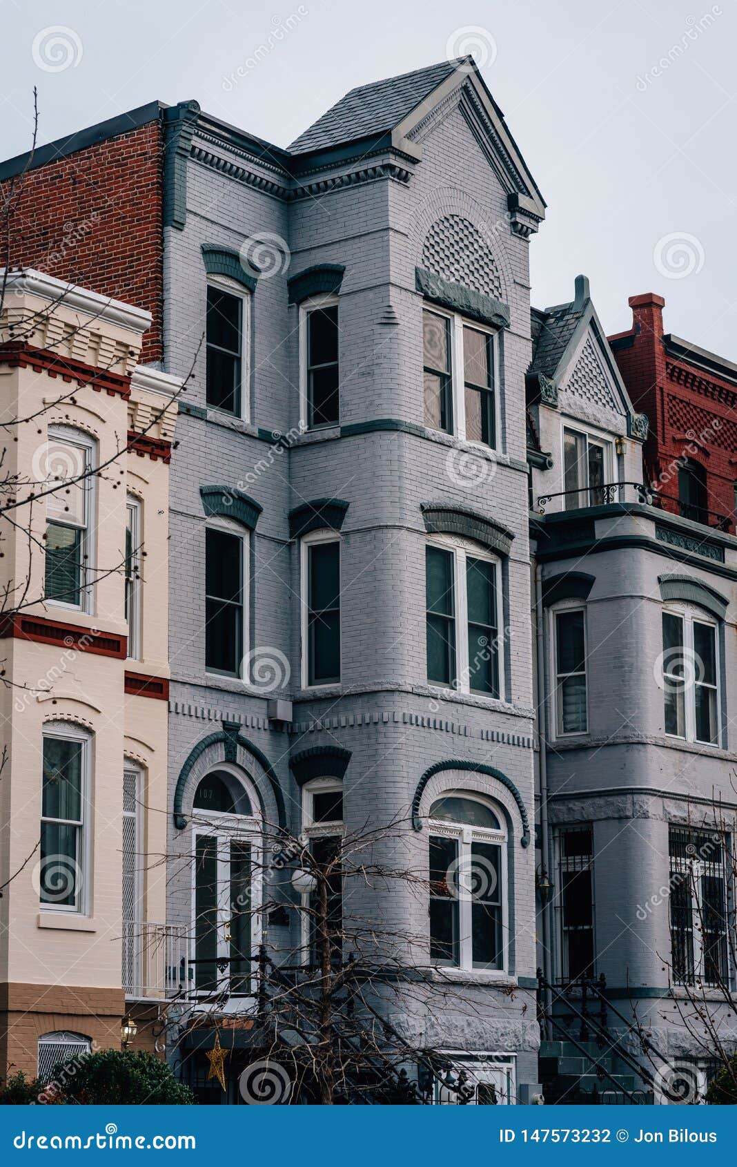 Row Houses in Capitol Hill, Washington, DC Stock Photo - Image of homes ...