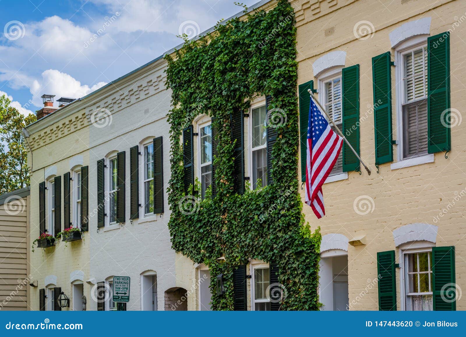 Row Houses in Georgetown, Washington, DC Stock Photo - Image of urban ...