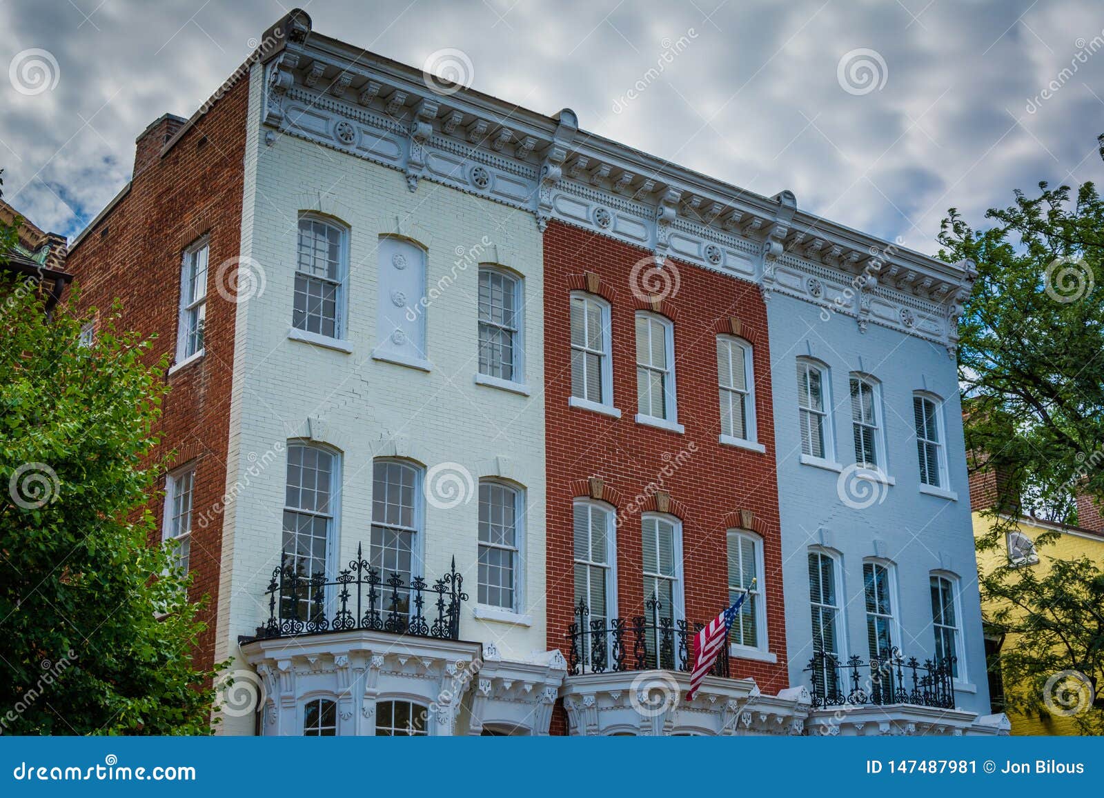 Row Houses in Georgetown, Washington, DC Stock Image - Image of color ...