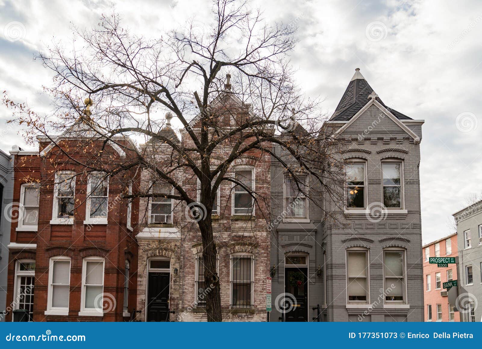 Row Houses in Georgetown in Washington, DC Stock Image - Image of ...
