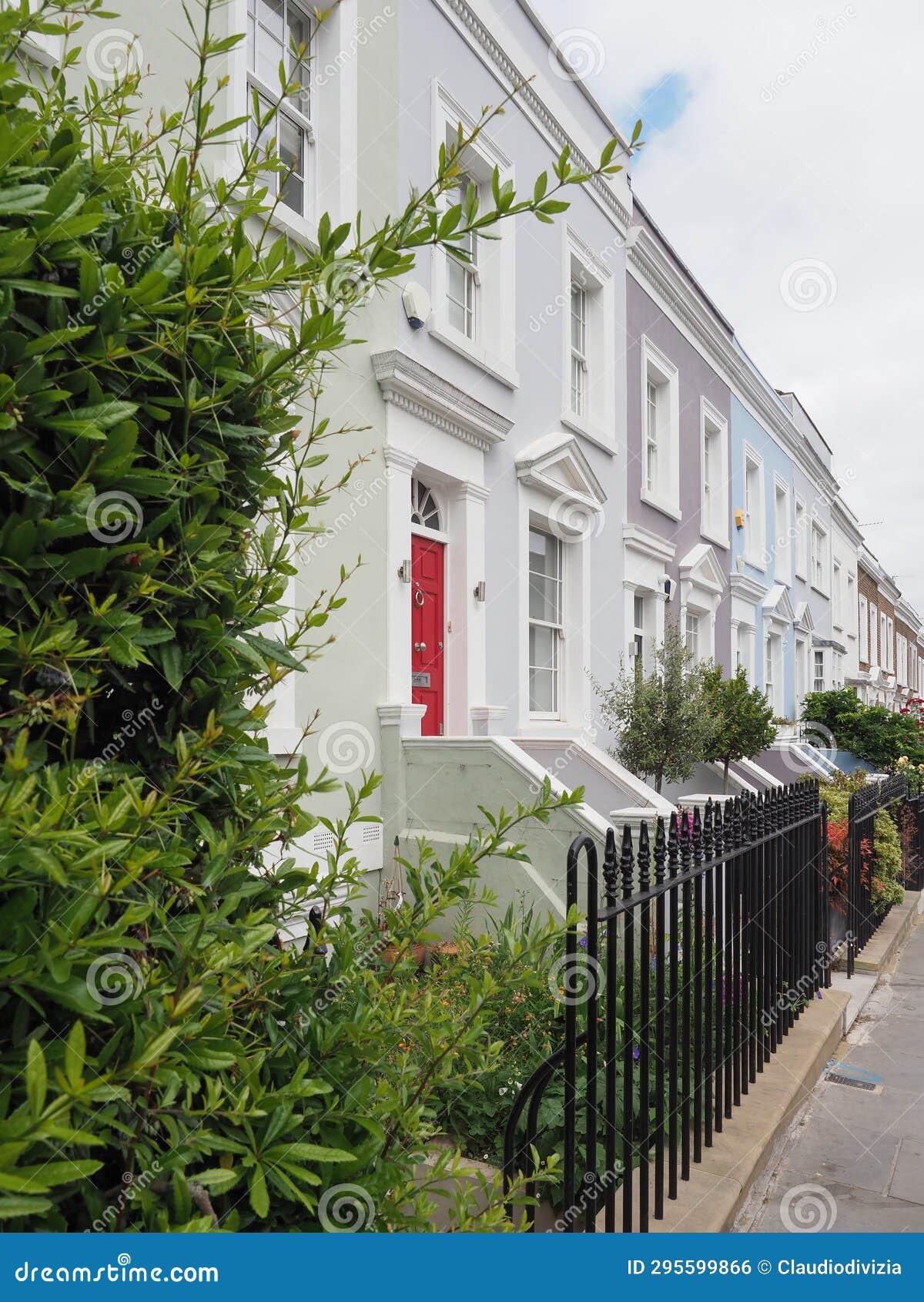 Row houses in London stock photo. Image of european - 295599866