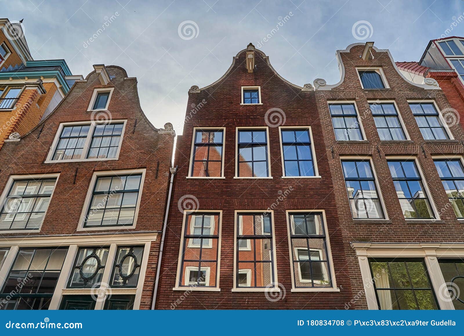 Row of Houses in a Street of Amsterdam Stock Photo - Image of touristic ...